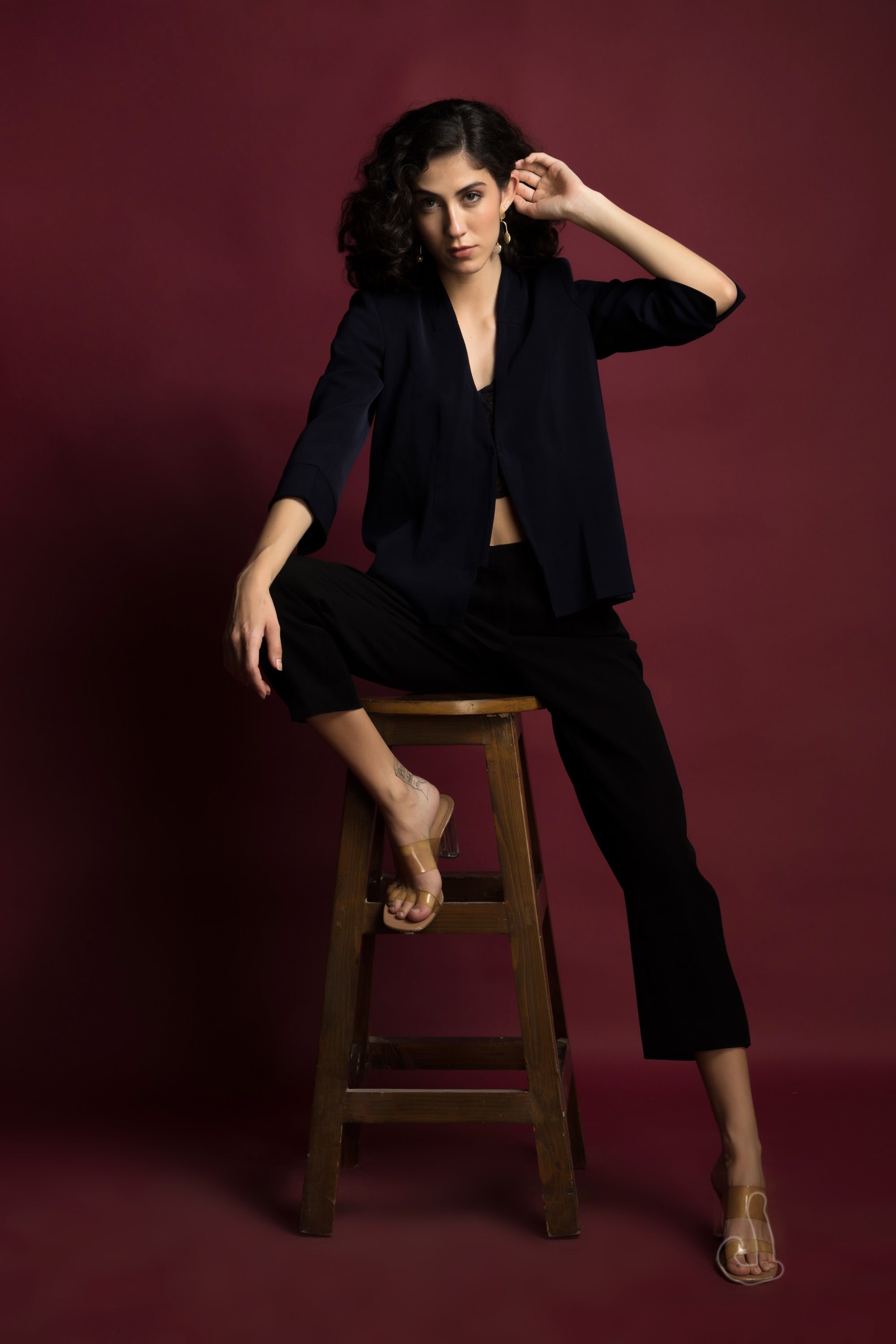 Navy Blue Tailored Fit Blazer – Ahens Fashion